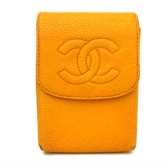 CHANEL | Accessories | Chanel Cc Logo Caviar Skin Cigarette Tobacco ...